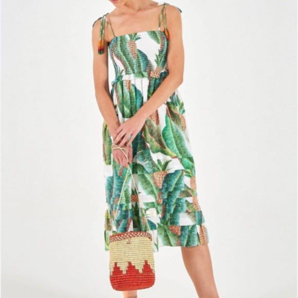 FARM Rio | Dresses | Farm Rio Forest Palm Midi Dress | Poshmark